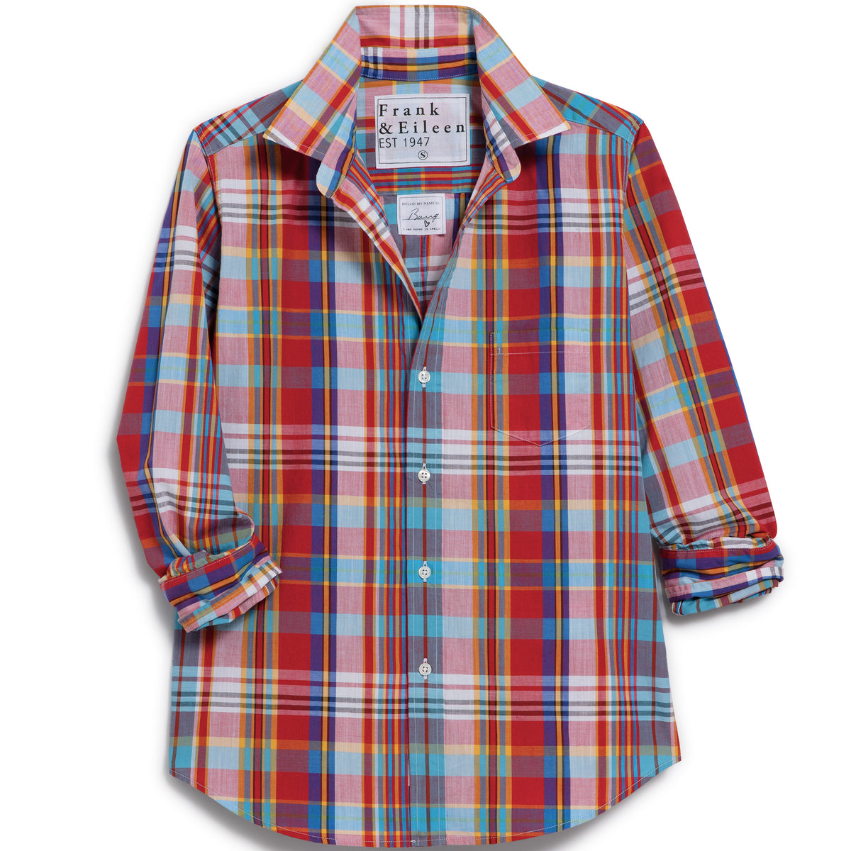 Barry Tailored Button Up - Primary Color Plaid – Flaunt